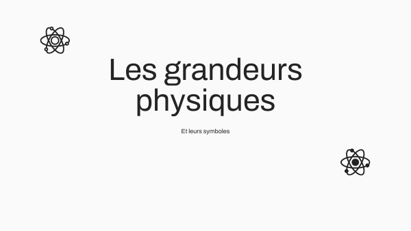 Grandeurs physiques