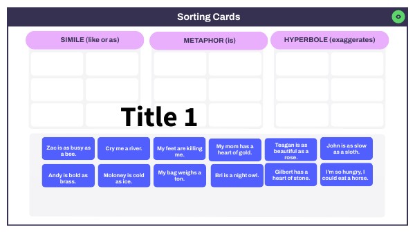 Sorting Cards: Figurative Language