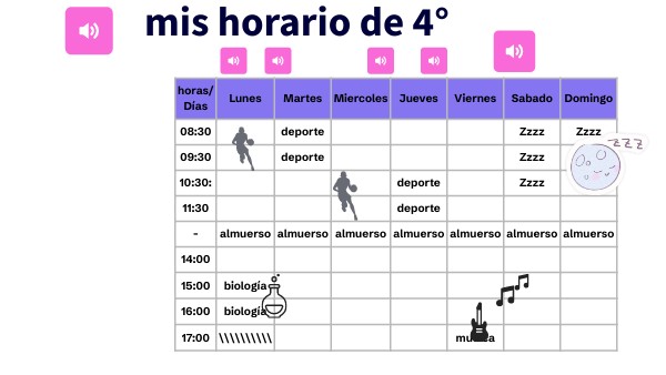 Mi horario_4°5 Arthur Renaud
