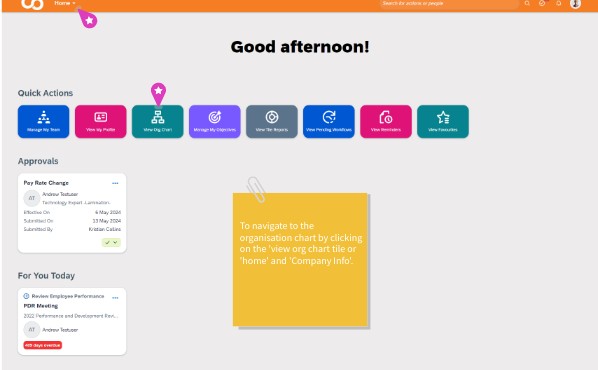 3. Org chart navigation