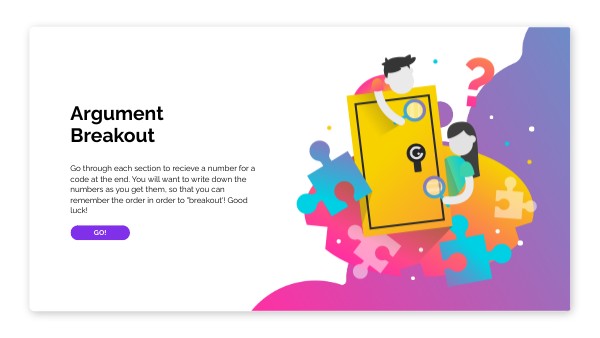 Argument Breakout | Genially