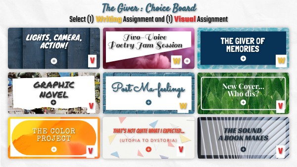 The Giver: Choice Board | Genially