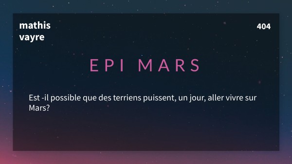 EPI MARS | Genially