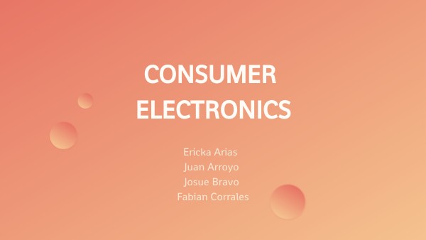 CONSUMER ELECTRONICS | Genially