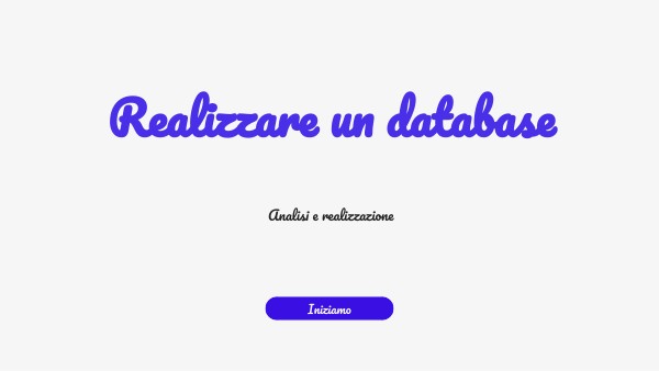 Realizzare un DB
