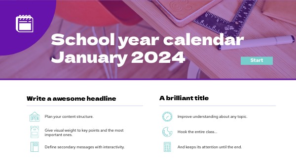 Calendrier scolaire janvier