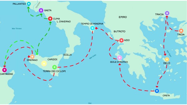 mappa viaggio di Enea | Genially