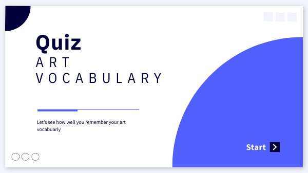 Art Vocabulary quiz | Genially