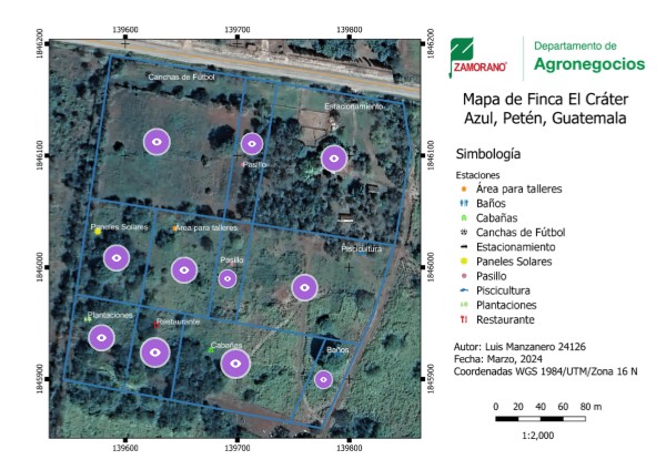 Mapa interactivo Finca Cráter Azul | Genially