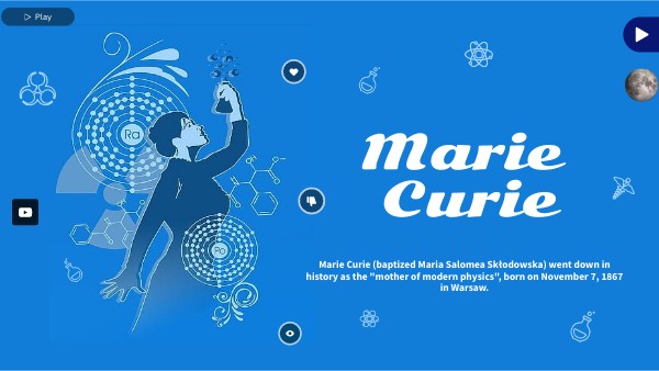 Póster interactivo Marie Curie | Genially