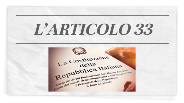 Presentazione articolo 33 | Genially