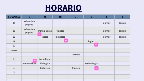 Mi horario_clase_nombre | Genially