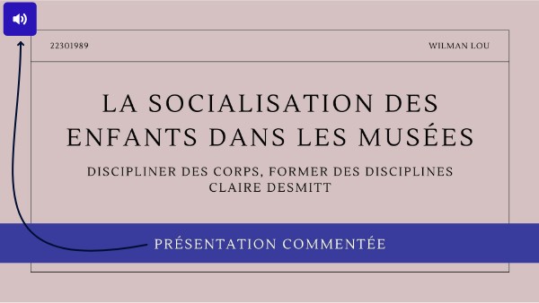 La socialisation des enfants dans les musées