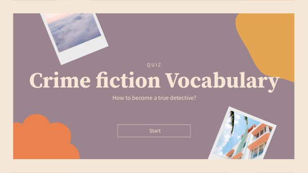 Crime fiction vocabulary quizz | Genially