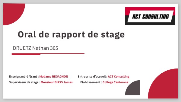 Oral de stage 3ème