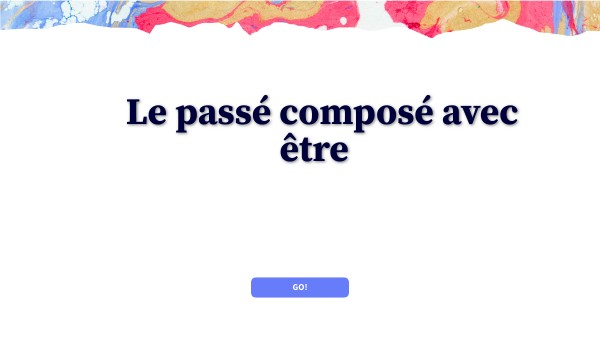 Le passé composé avec être | Genially