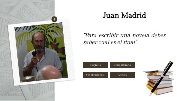 Reportaje sobre Juan Madrid | Genially