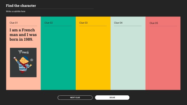 CLUE CHARACTER | Genially