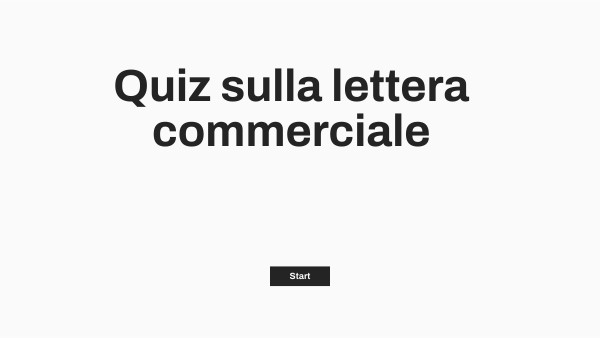 Quiz lettera commerciale | Genially