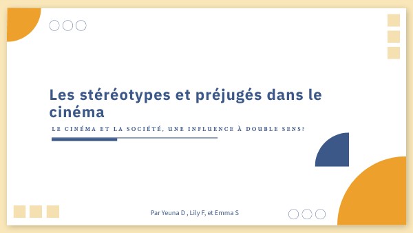 Stéréotypes et préjugés dans le cinéma | Genially