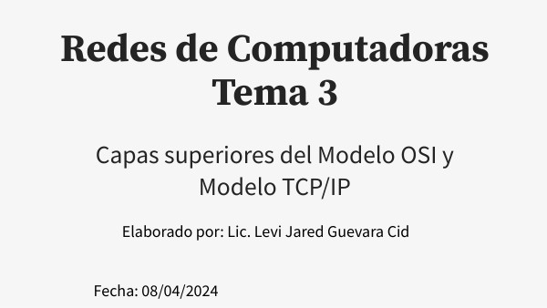 Capas superiores del Modelo OSI y Modelo TCP/IP | Genially