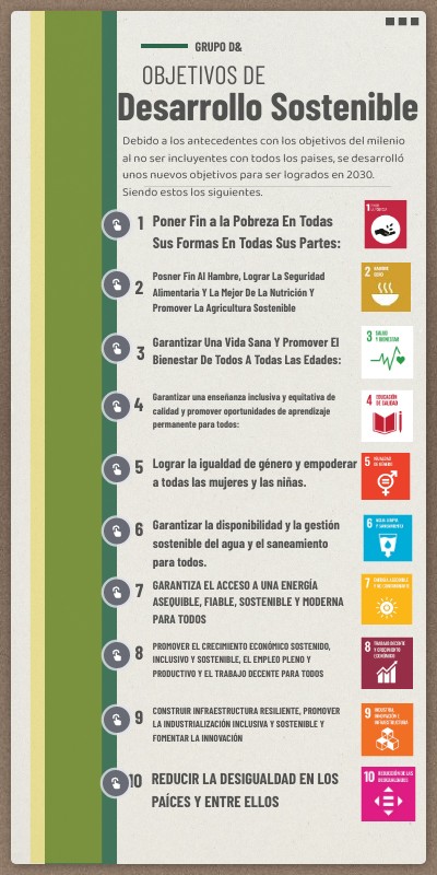 Infografía objetivos de desarrollos sustentables