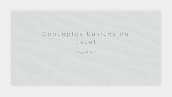 PRESENTACIÓN EXCEL | Genially
