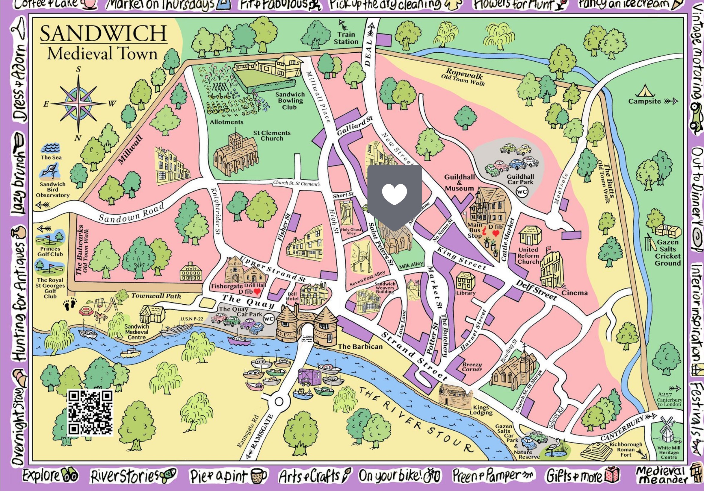 Sandwich Town Map - Stpeters