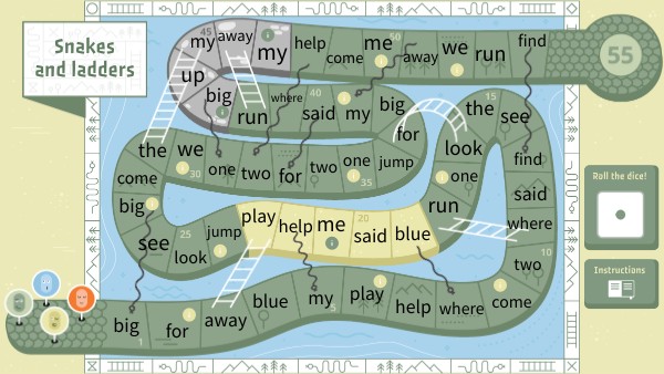 Snakes and Ladders- Dolch Sight words