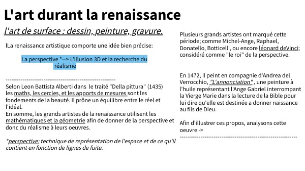 l’art de la renaissance | Genially