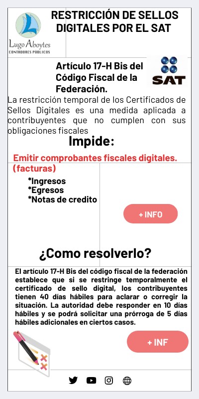 Restricción de sellos digitales por el SAT y como resolverlo | Genially