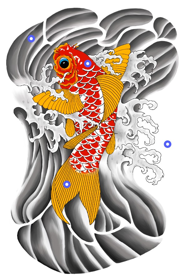 Interactive Japanese Koi Fish Design