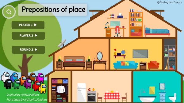 Prepositions pair work imposters | Genially