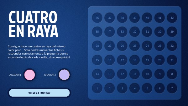 ¡JUGAMOS A CUATRO EN RAYA! | Genially
