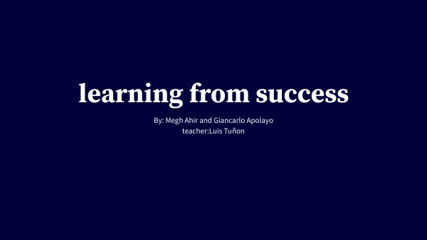 Learning From Success | Genially