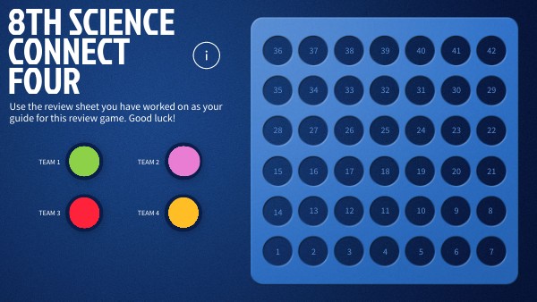 Connect Four 8th Grade Science Review