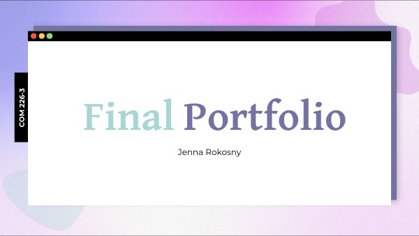 Jenna Rokosny Scriptwriting Portfolio