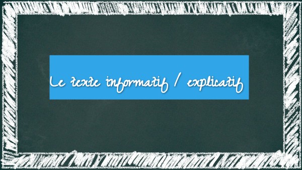 Ecrire un texte informatif/ explicatif | Genially