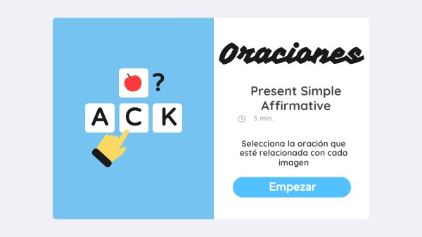 Juego de oraciones en Present Simple Affirmative | Genially