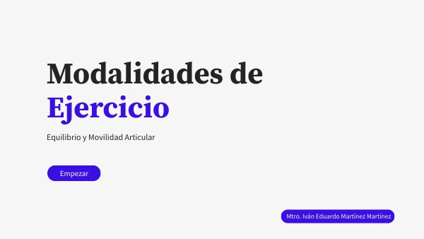 MODALIDADES DEL EJERCICIO