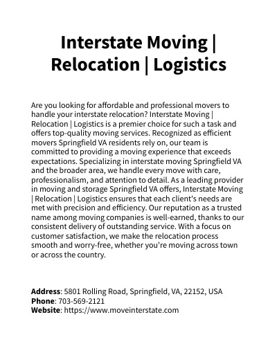 Interstate Moving | Relocation | Logistics | Genially