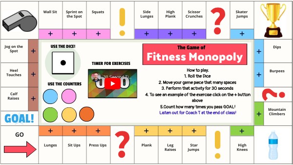 Fitness Monopoly | Genially