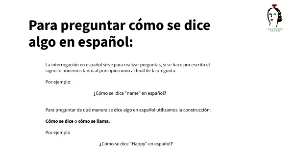 ¿Cómo se dice en español?