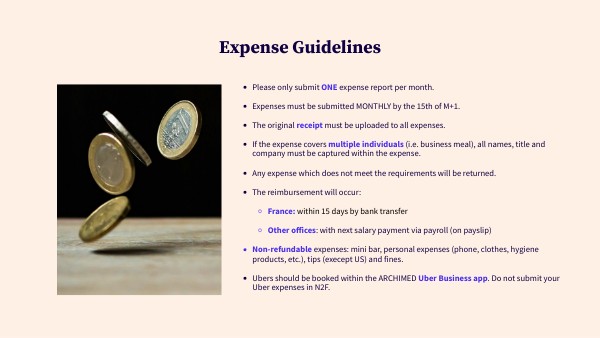 Expense guidelines