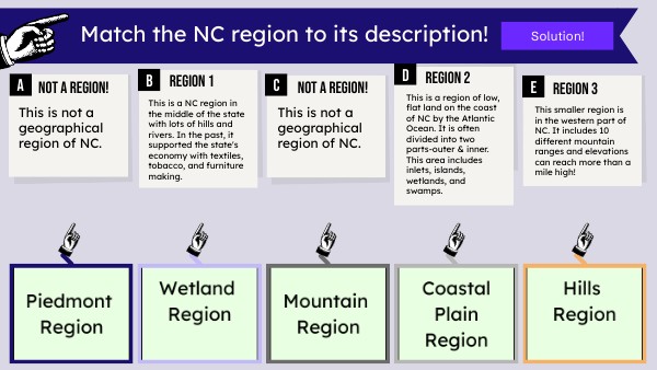 Match NC regions