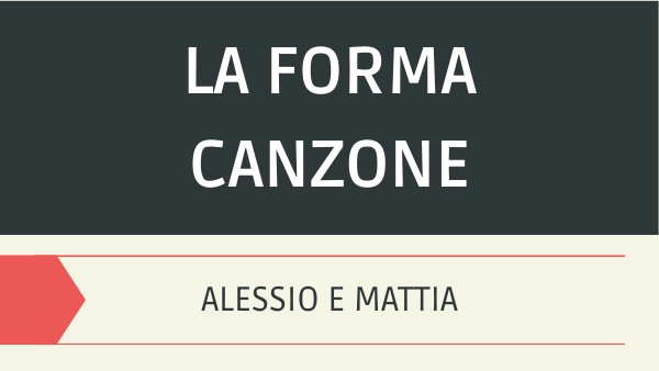 La Forma Canzone | Genially