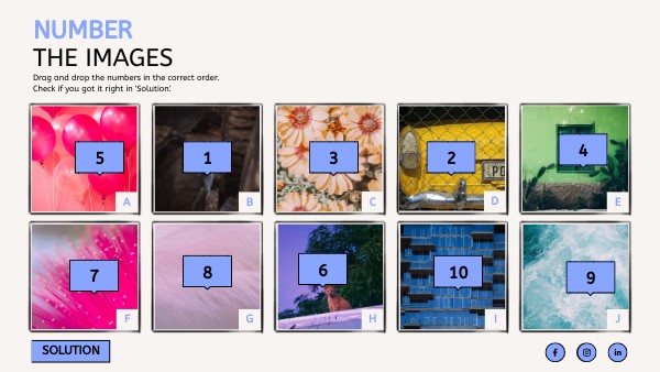 NUMBER THE IMAGES | Genially