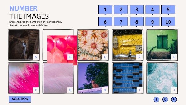 NUMBER THE IMAGES | Genially