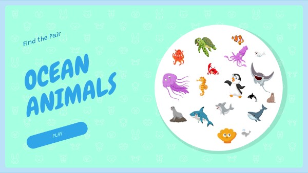 Find the Pair Ocean Animals | Genially