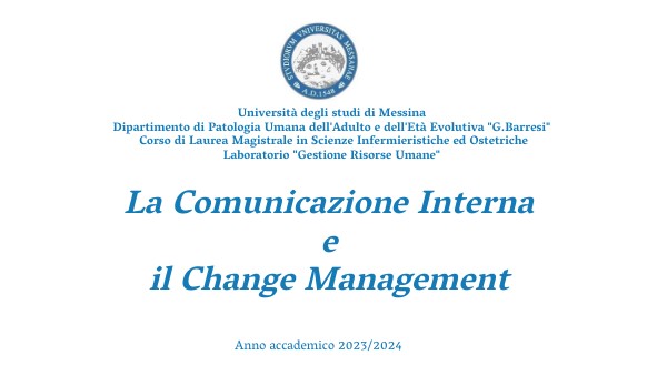 Comunicazione interna e Change management
